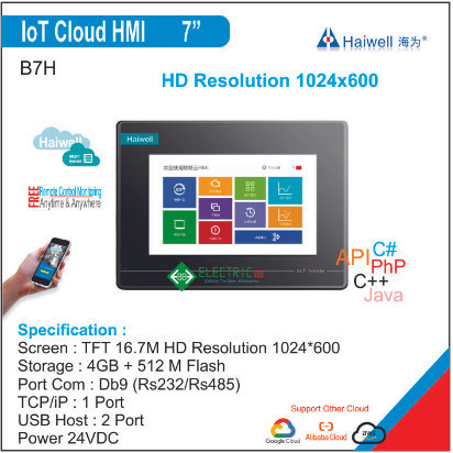 Jual B7H Haiwell, IoT Cloud HMI 7 Inch HD Resolution 1024x600 Series | Shopee Indonesia