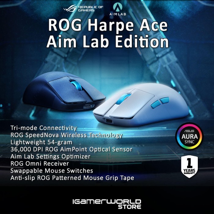 Jual ASUS ROG Harpe Ace AimLab Wireless Tri Mode Connection Gaming Mouse | Shopee Indonesia