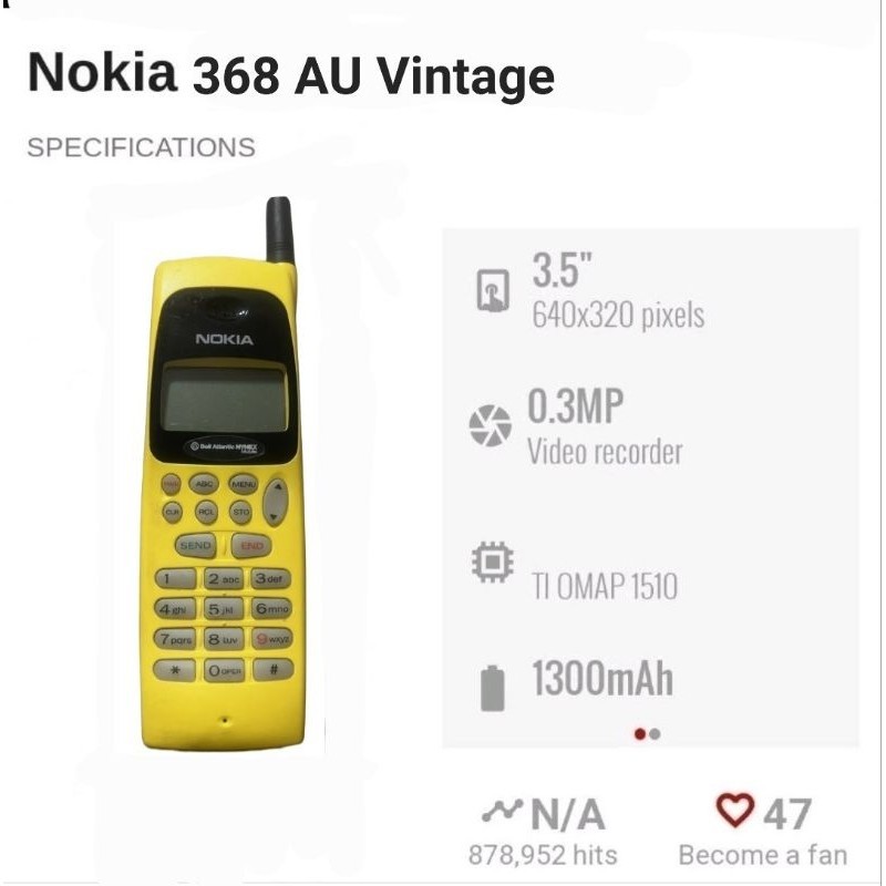Jual NOKIA 368 AU HP JADUL LANGKA UNIK DAN ANTIK HP LEGENDARIS HP NYA ...
