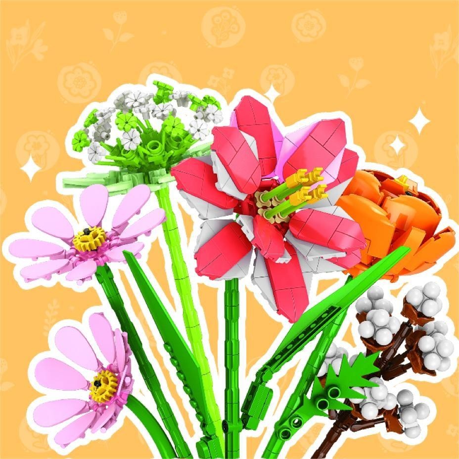 Jual Keeppley Bangunan Flowers Plant Series Building Block Flower Bunga ...