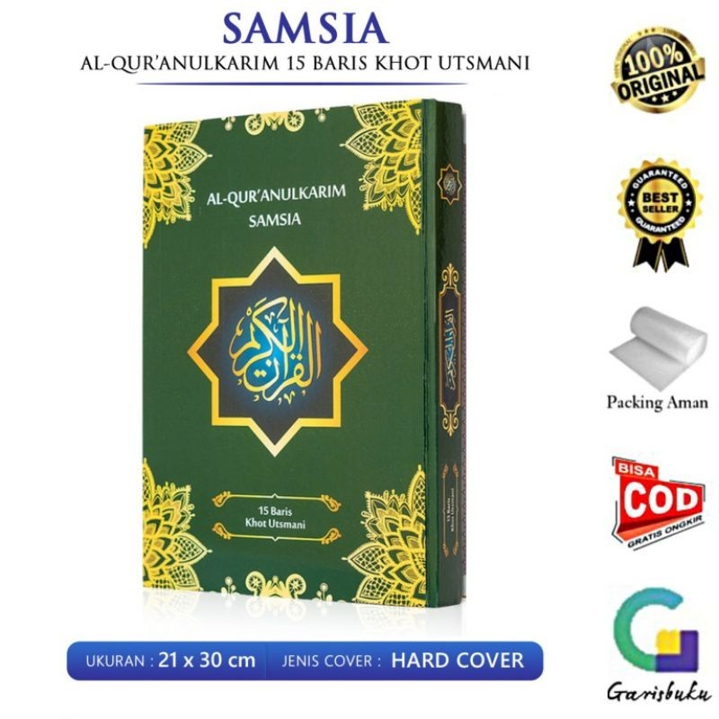 Jual SEDEKAH PAHALA // Al-quran Samsia Besar Khat Utsmani 15 Baris Non ...