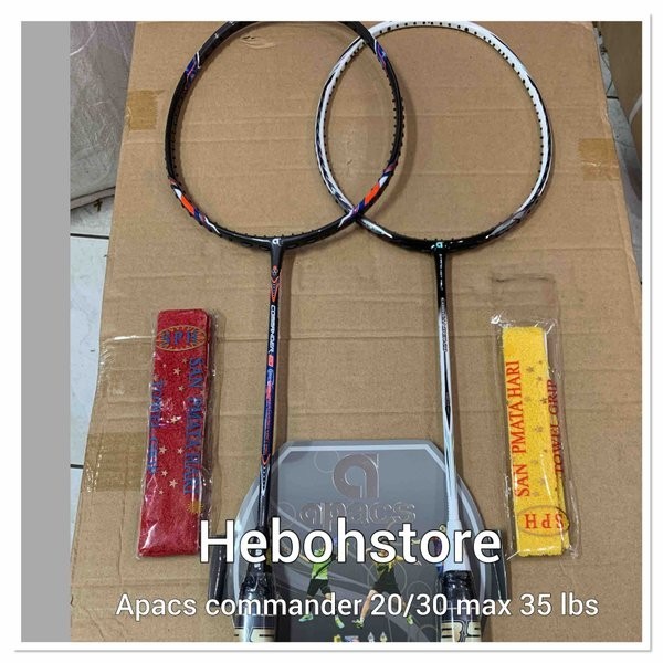 Jual Raket Badminton APACS NEW COMMANDER 20 Dan 30 free grip KUAT 35 ...