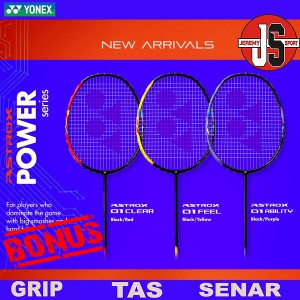 Jual Raket Badminton Yonex Astrox 01 Ability - Clear - Feel Original Bonus Senar Tas Grip Free ...