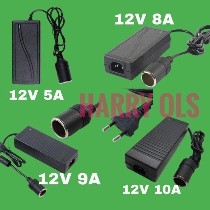 Jual ADAPTOR SOCKET LIGHTER MOBIL 12V 10A 9A 8A 5A VACUM CLEANER AC TO ...