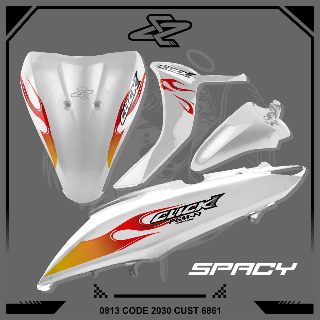 Jual stiker spacy api STRIPING honda spacy transparan rainbow | Shopee ...