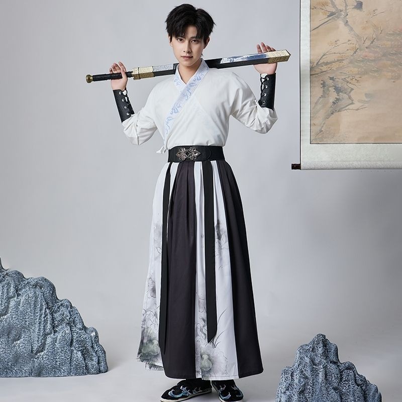 Jual Men's Han Elements Martial Arts Swordsman Han Clothing Chiffon ...