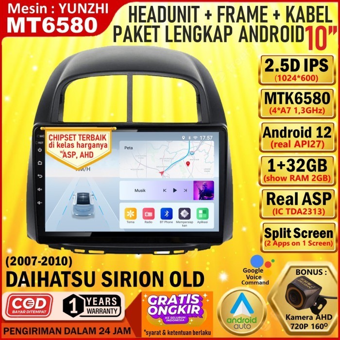 Jual Headunit Android MT6580 1/32GB+Soket+Frame 10 inch Sirion 2007 ...
