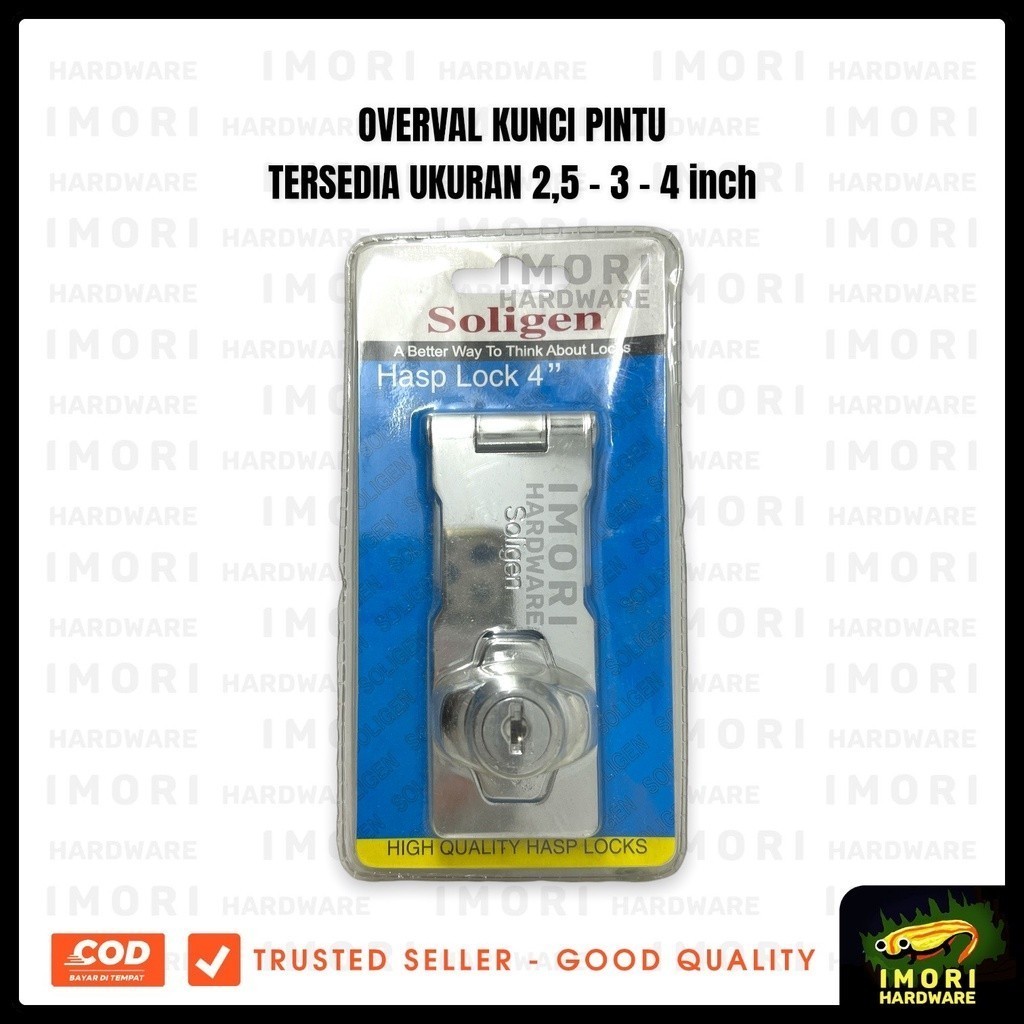Jual SOLIGEN Overval Kunci Hasp Lock 2,5 3 4 inch Grendel Pintu Overpal ...
