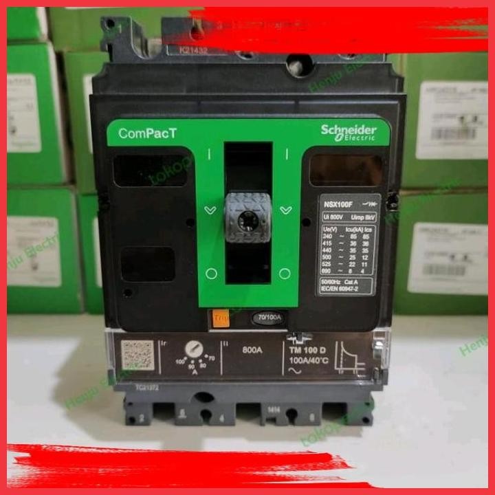 Jual (HENJ) SCHNEIDER MCCB NEW NSX 100F 3P 100A TMD 36KA TMD C10F3TM100 ...