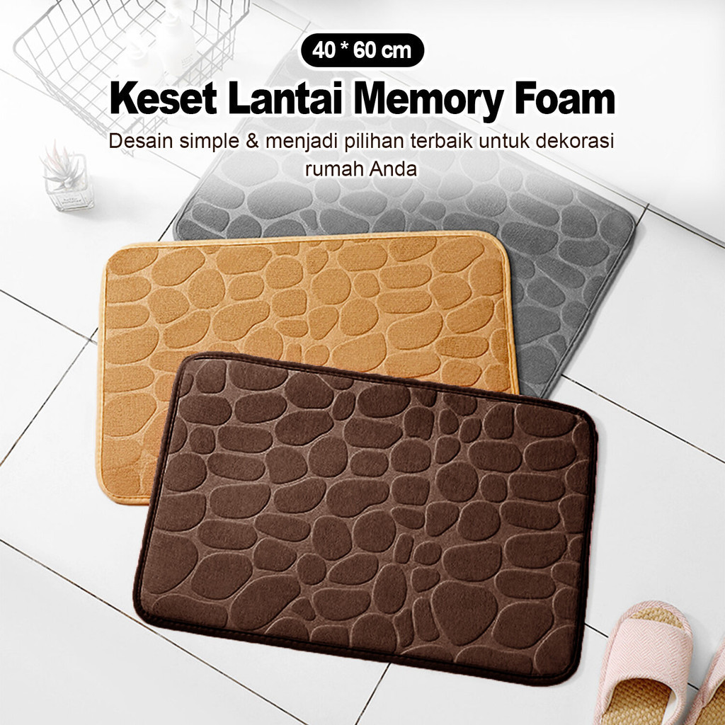 Jual Keset Lantai Empuk Motif Batu Anti Slip 40x60cm/Keset Tebal ...
