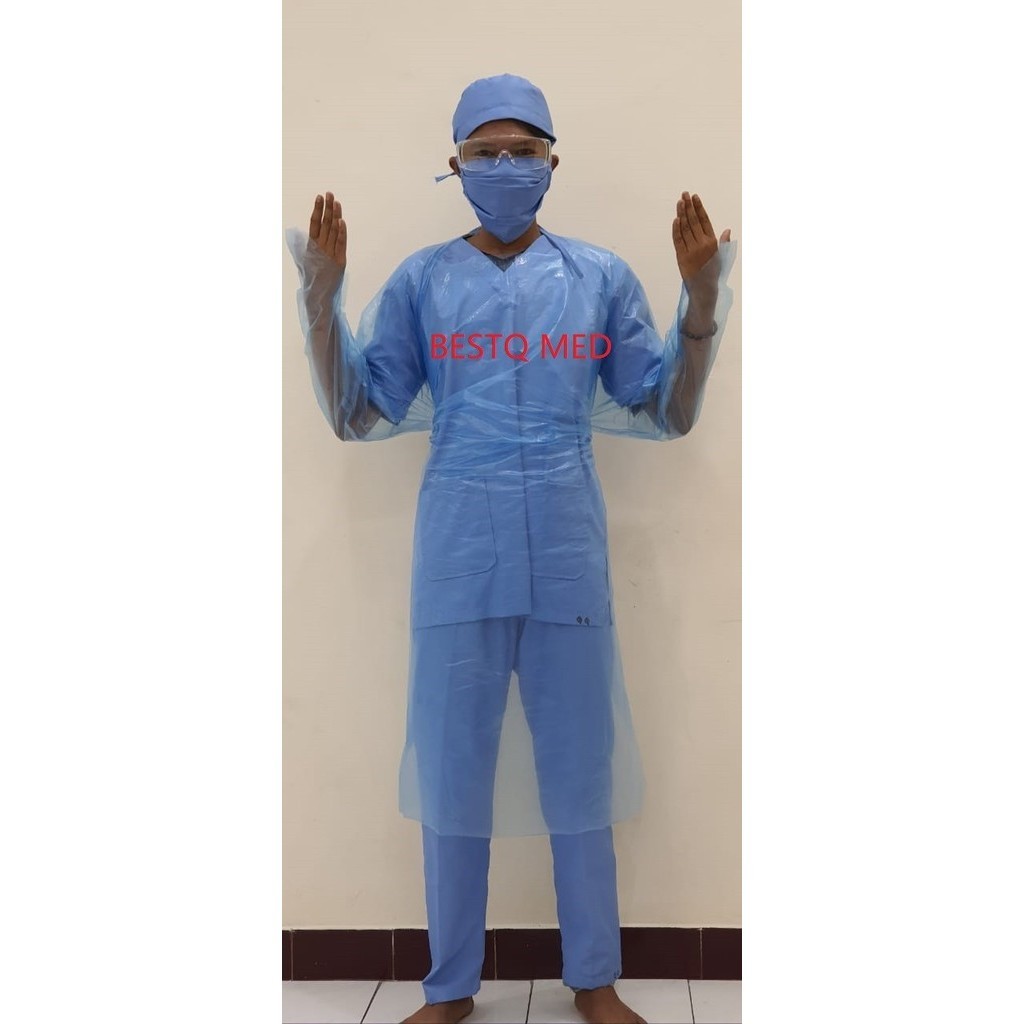 Jual Apron Plastik Biru Ldpe Lengan Panjang , Box Isi 250 Lembar ...