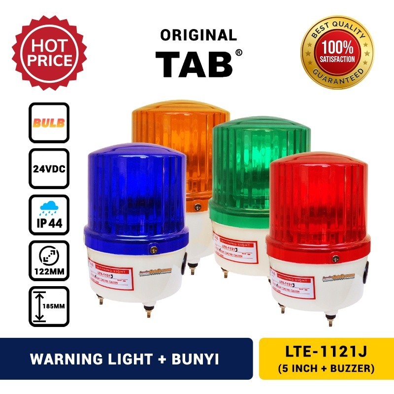 Jual Lampu Warning Light Rotary 5 inch 24V DC bunyi Buzzer TAB | Shopee ...