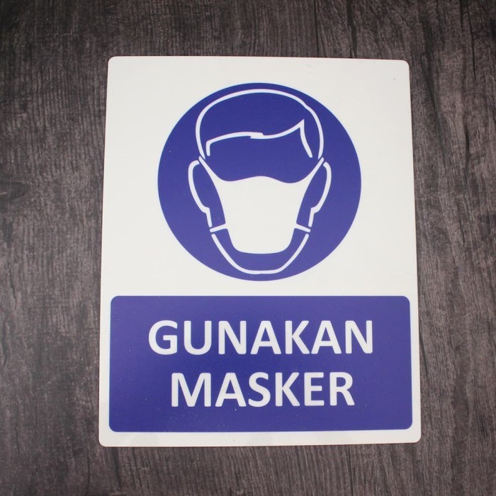 Jual Sign Gunakan Masker Akrilik Printed 20X25 / Sign Board Akrilik ...