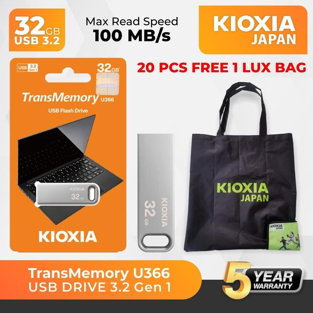 Jual FLASHDISK KIOXIA U366 32GB USB 3.2 100% ORIGINAL BODY METAL SHOPEE | Shopee Indonesia