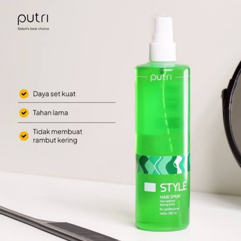 Jual PUTRI STYLE HAIR SPRAY NON AEROSOL STRONG HOLD FOR PROFESIONAL ...