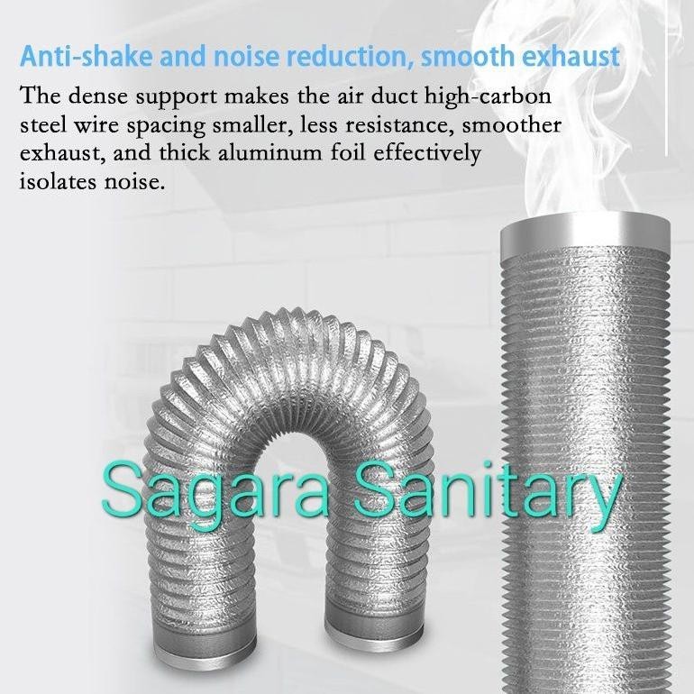 Jual PIPA SELANG COOKER HOOD 4 INCHI PANJANG 3 METER / FLEXIBLE DUCTING ...