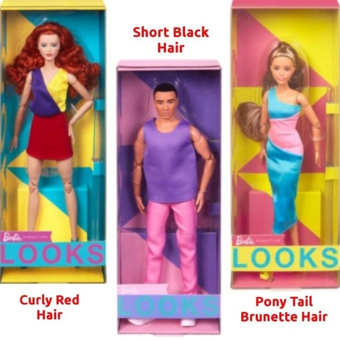 Jual Boneka Barbie Ken Made To Move Signature Looks Curly Short Pony ...