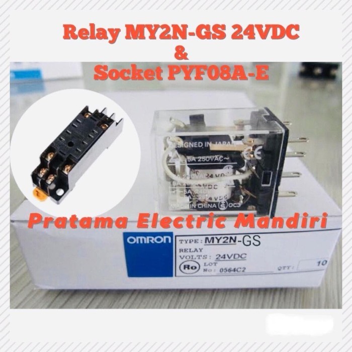 Jual Spesial Omron Relay My2N-Gs My2N 24Vdc 24V Dan Socket Pyf08A-E ...
