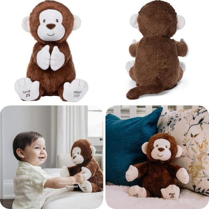 Jual Ready Gund Clappy Monkey Singing And Clapping Plush Stuffed Animal ...