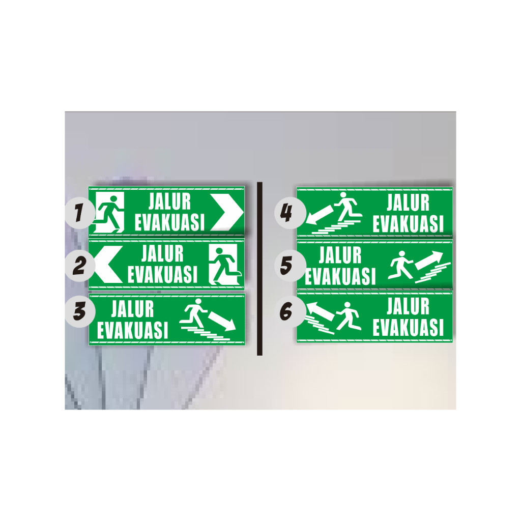 Jual Stiker Evakuasi Stiker Jalur evakuasi, Sticker Jalur Evakuasi,stiker sign himbauan | Shopee ...