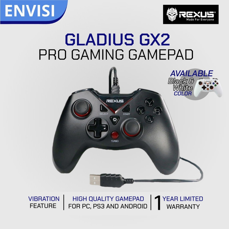 Jual Rexus Gladius GX2 Pro Gamepad Gaming Black Hitam | Shopee Indonesia