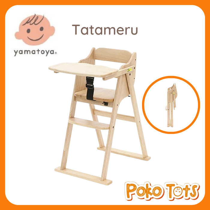 Jual Yamatoya Tatameru Plus Table Kursi Makan Anak Kayu Baby High Chair ...