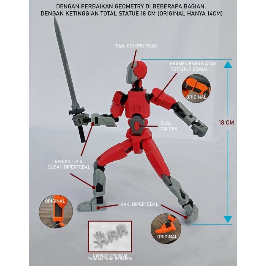 Jual Ready Articulated 3D Printed Statue - Action Figure 3D Printing ...
