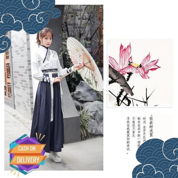 Jual Cc-127 Hanfu Unisex Wanita Pria Baju Tradisional Cina Han Yukata ...