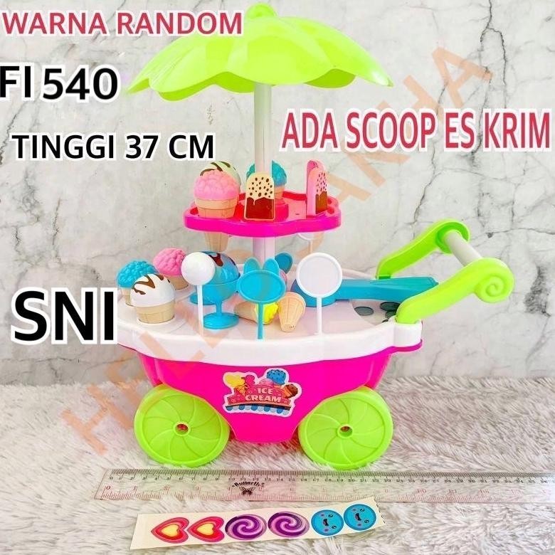 Jual COD (PRODUK BER-SNI) MAINAN GEROBAK ES KRIM JUMBO TINGGI STROLLER DORONG 53 CM ICE CREAM ...