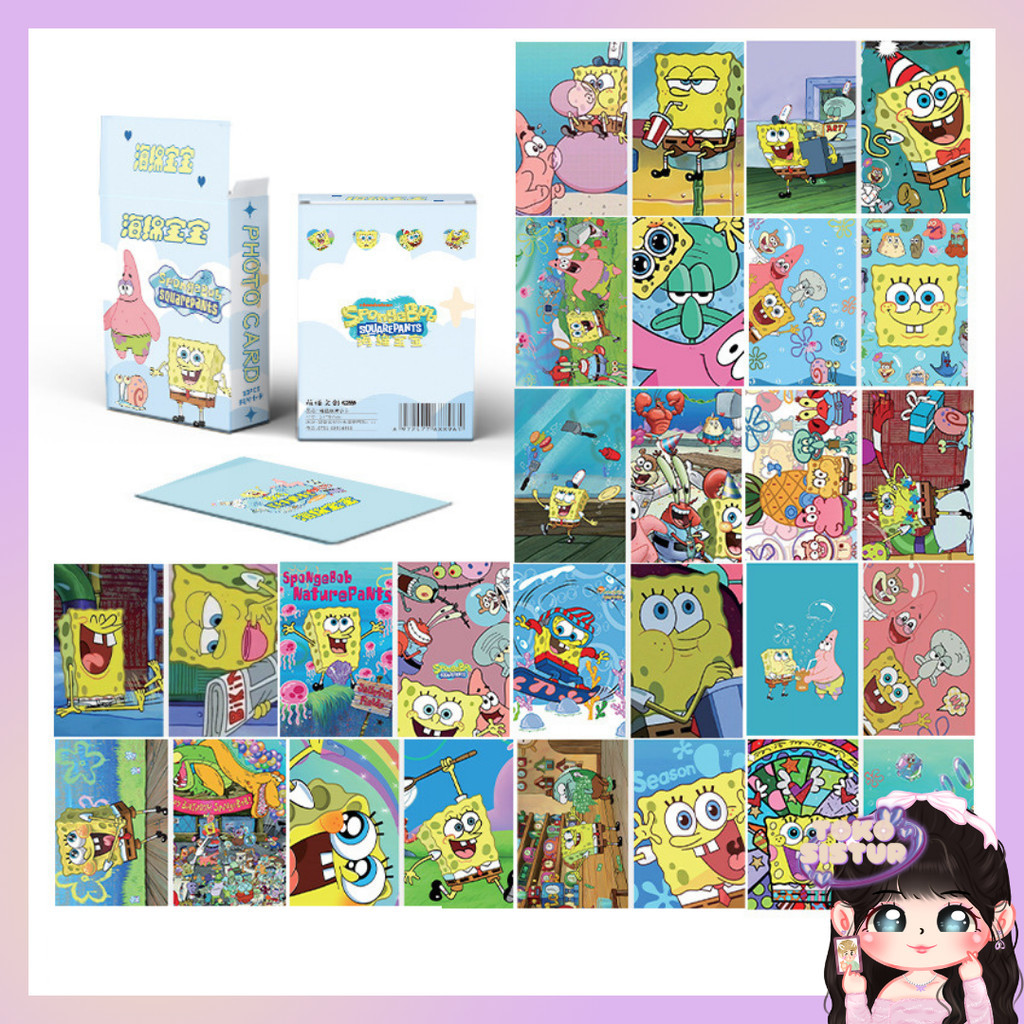 Jual [TS] SPONGEBOB HOLOGRAM PHOTOCARD LOMO CARD ANIME 2 SISI ISI 50PCS ...