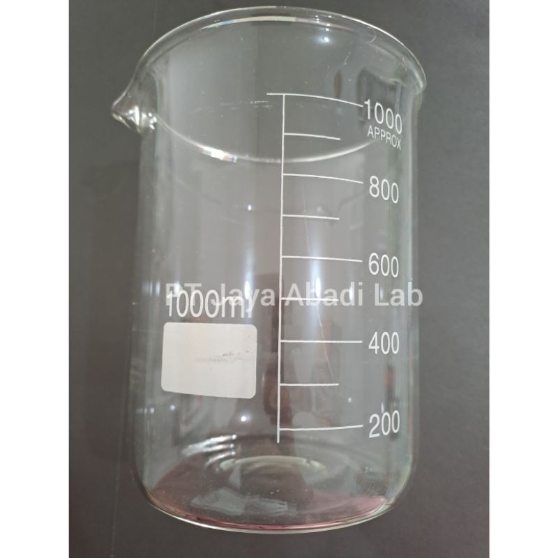 Jual beaker glass 1000 ml 1L 1 liter kaca low form gelas kimia 1000ml ...