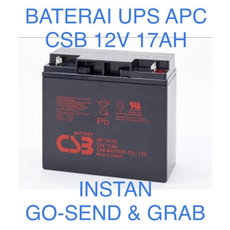 Jual Aki Baterai Ups Apc CSB GP12170 12V 17Ah Instan Go send Grab Murah ...