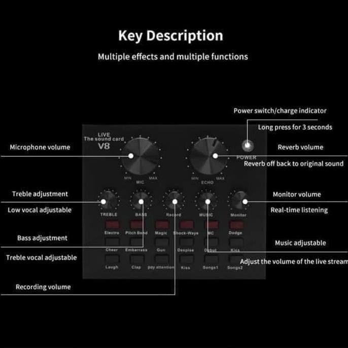 Jual Terbaru Sound Card V8 Mixer Soundcard V8 Mixer Audio Usb External ...