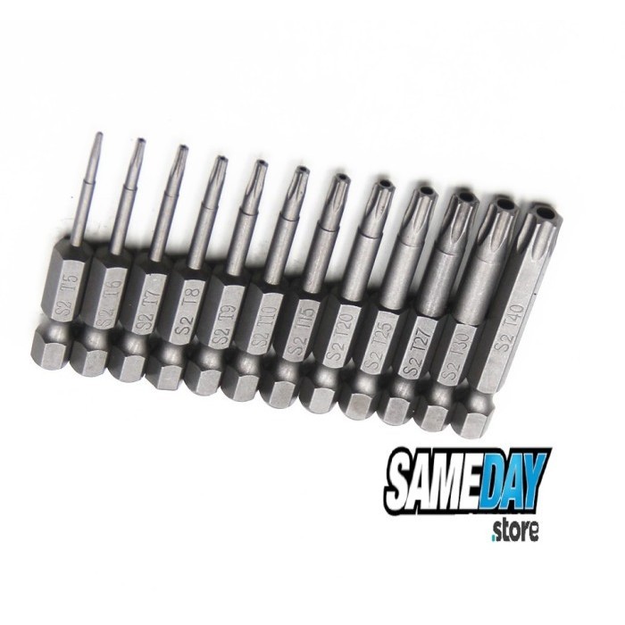 Jual Menarik Kunci Bintang Mata Obeng Torx Key Lubang Baja S2 Set Hex ...