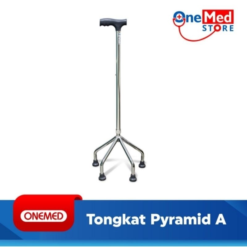 Jual Tongkat pyramid kaki 4 onemed dengan handle lurus dan bentuk kaki ...