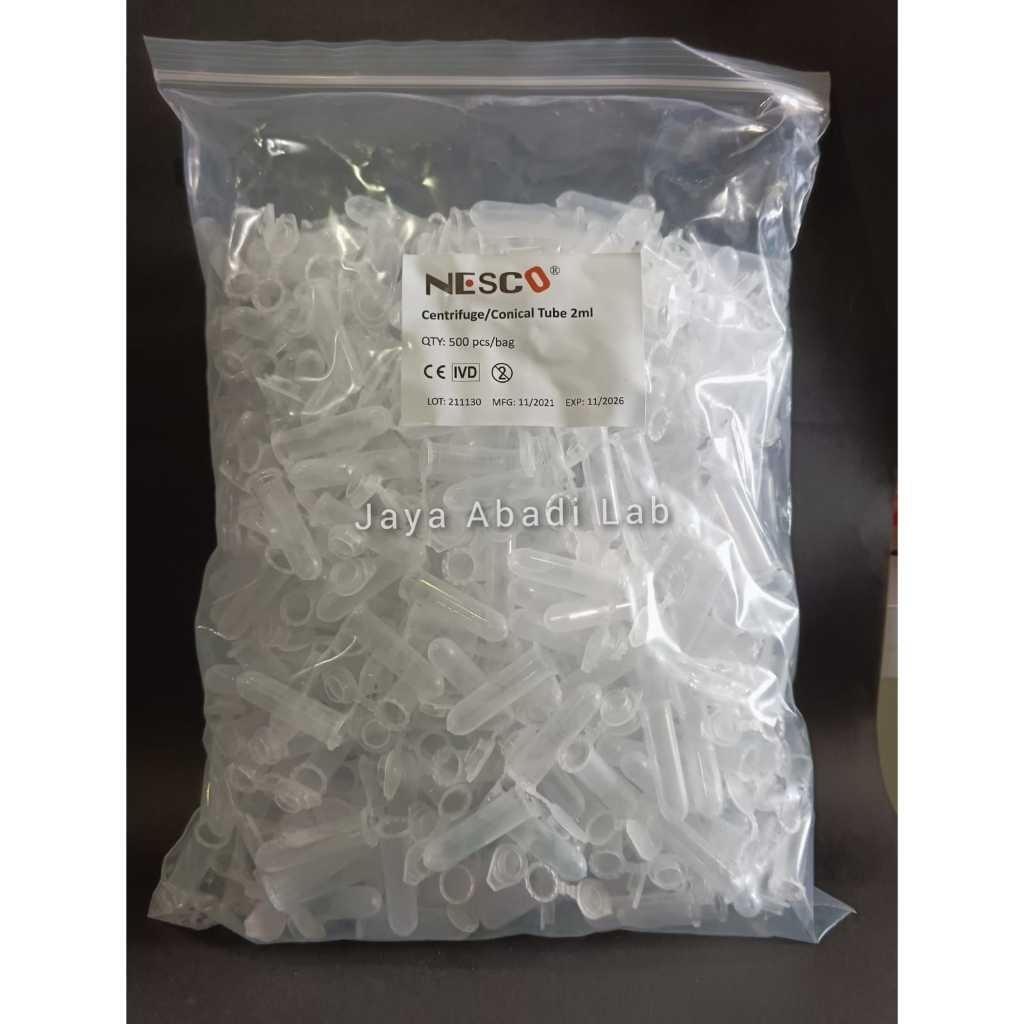 Jual PCR microsentrifuge tube plastic 2 ml 2 cc tabung plastik isi 500 ...
