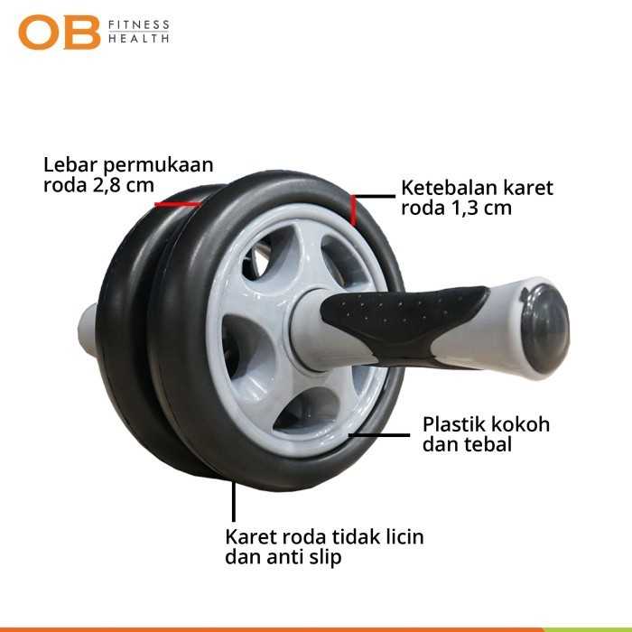 Jual Powerabs Wheel Roller Ob Fit Untuk Melatih Otot Tangan,Perut Dan ...