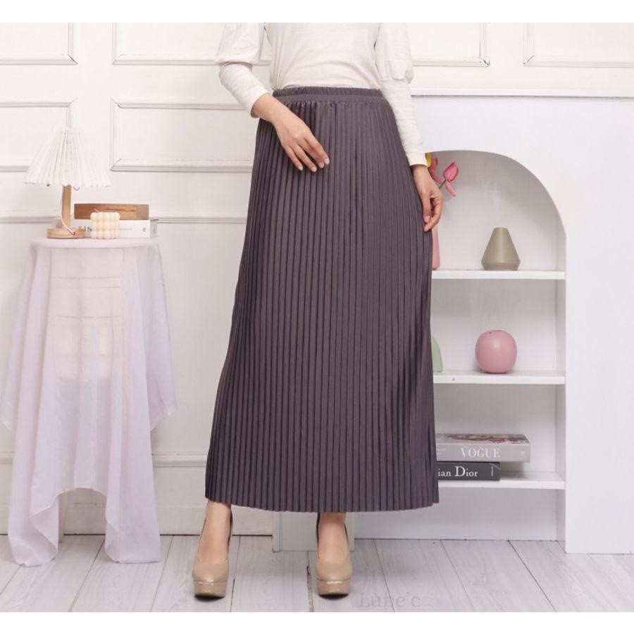 Jual Promo Mega Sale 5.5 // Ahlami- Soona Skirt Rok Span Plisket Rok Span Panjang Rok Plisket ...