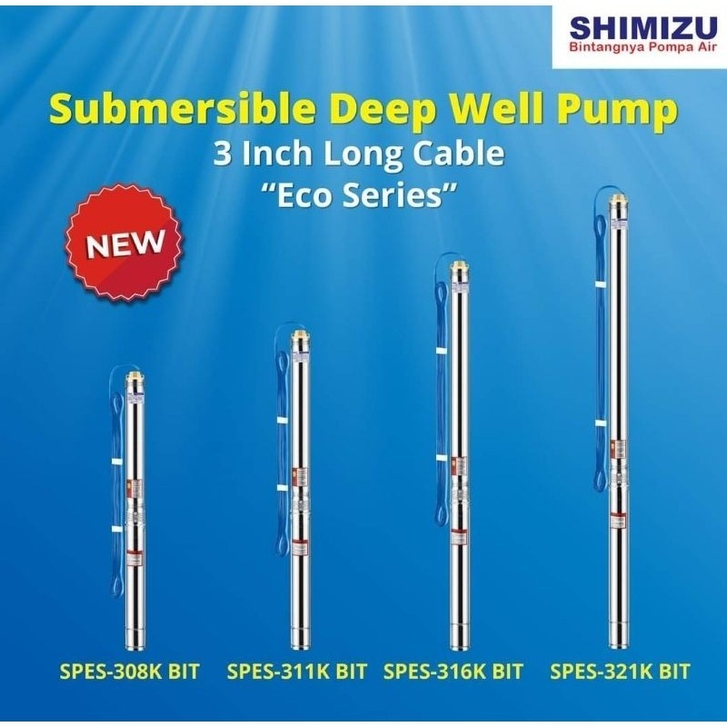 Jual pompa celup sumur dalam / submersible deep well pump shimizu eco ...