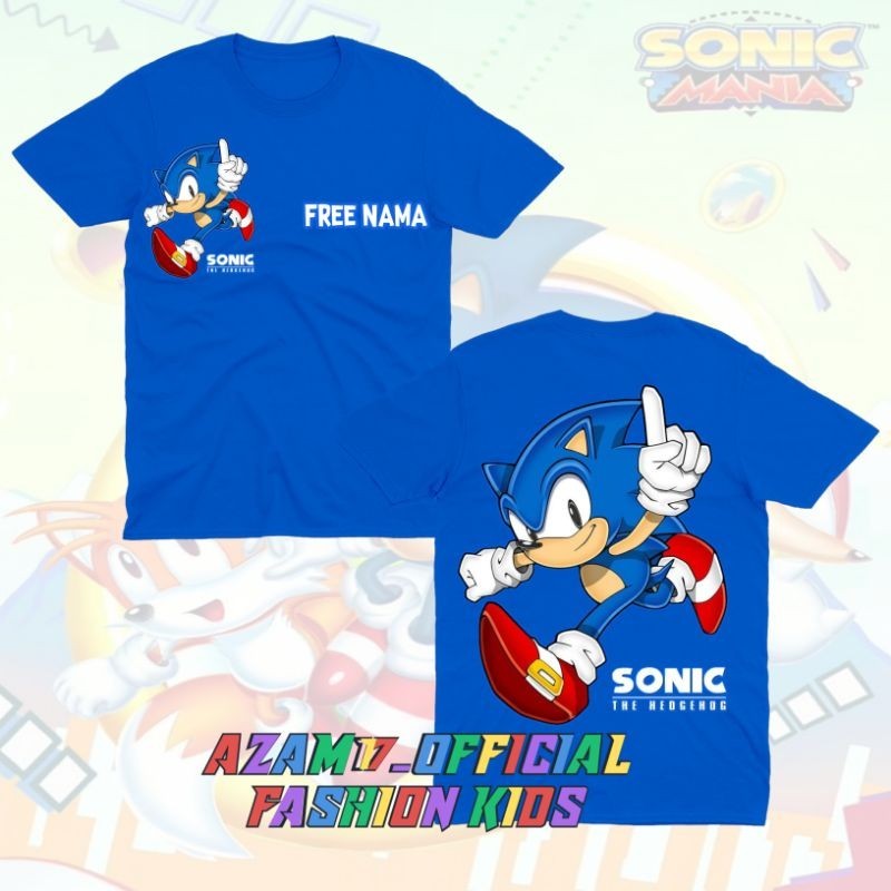 Jual Kaos Anak Baju Anak Sonic The Hedgehog Free Nama / Kaos Tshirt ...