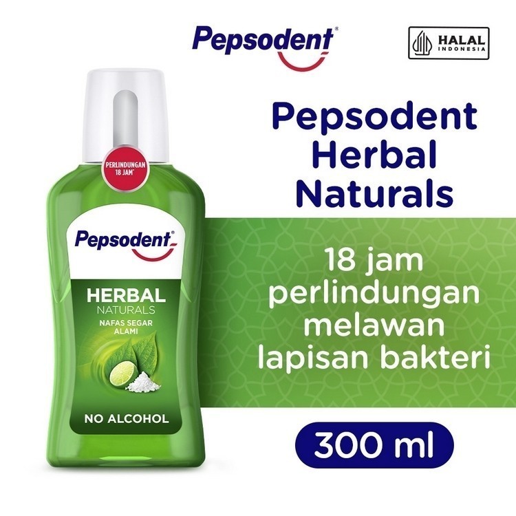 Jual Pepsodent Mouthwash Herbal Natural 300 mL | Shopee Indonesia