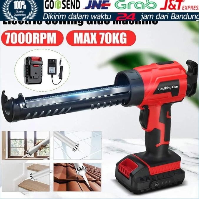 Jual Mesin Tembak Sealant Kaca lem Silikon Listrik Cordless Caulk Gun ...