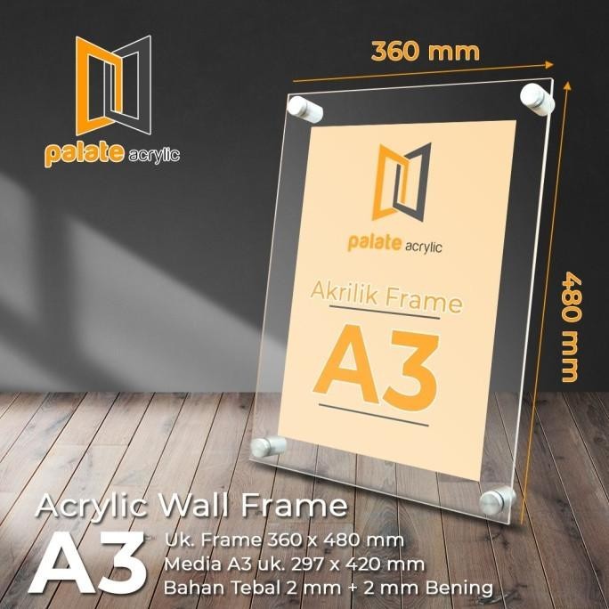 Jual Acrylic / Akrilik Frame Poster / Wall Display Ukuran A3 / 2mm BS01 ...
