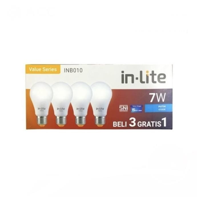 Jual LAMPU LED INLITE INB010 PAKET BELI 3 GRATIS 1 VALUE SERIES LED BULB 5 W, 7 W, 9 W, 12 W, 15 ...