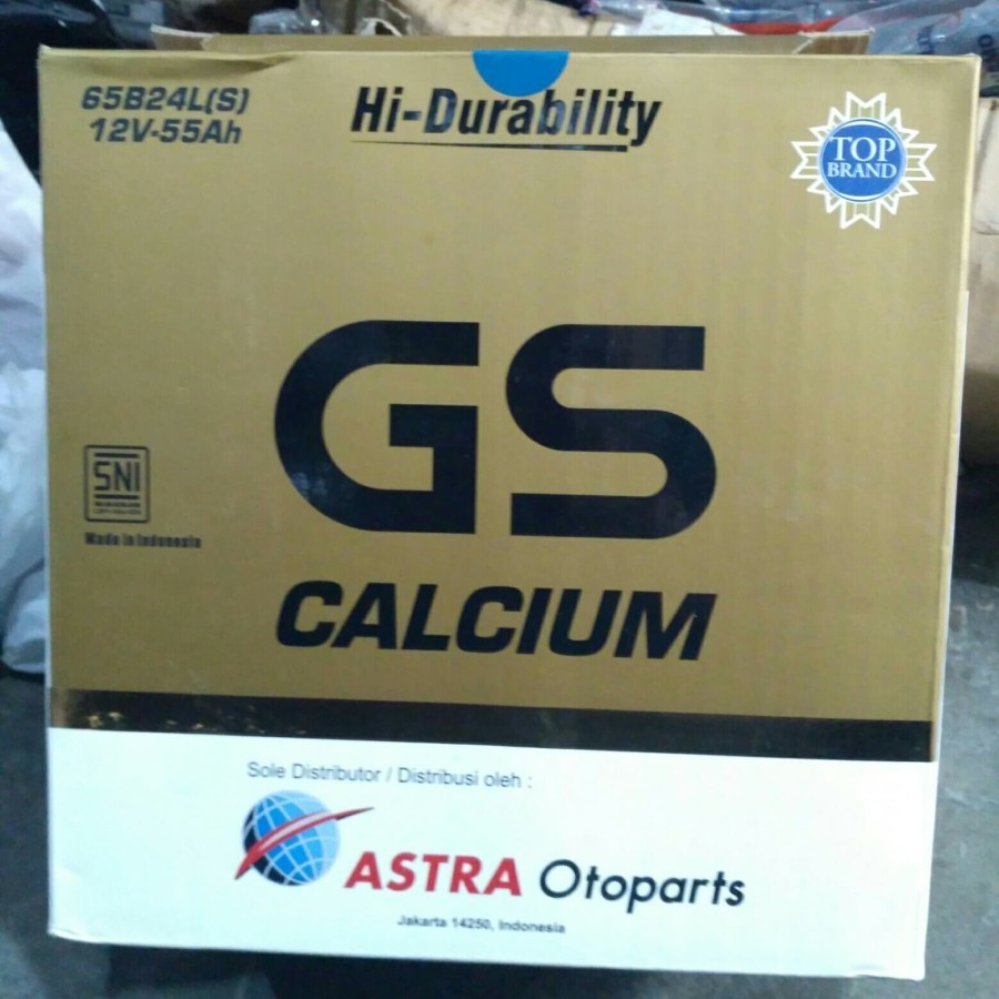 Jual aki mobil battery GS astra type calcium 65B24LS 12v - 55ah ...