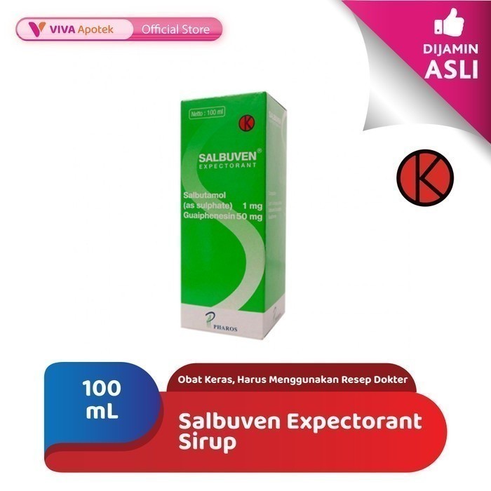 Jual Salbuven Expectorant Sirup / Salbutamol / Guaiphenesin / Asma (100 ...