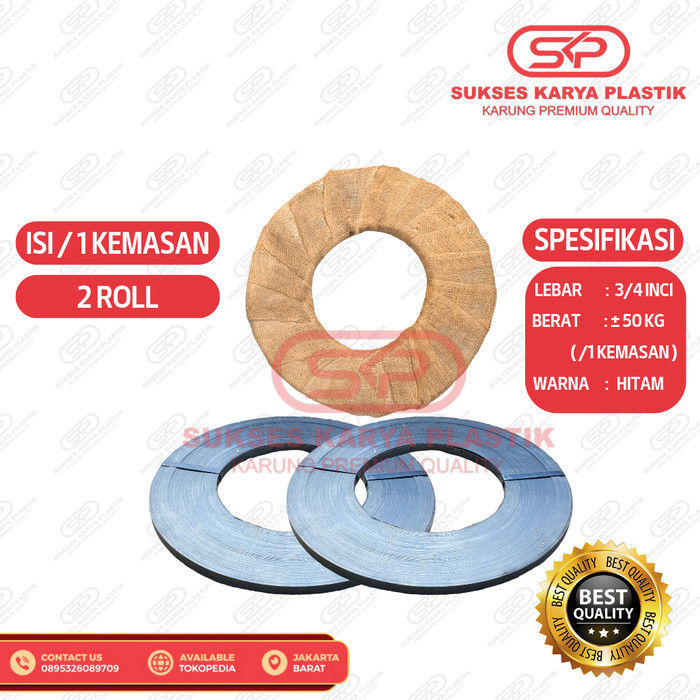 Jual 1 Roll Tali Klam Klem Besi/Strapping Band Ezer Plat Besi 3/4 Inch ...