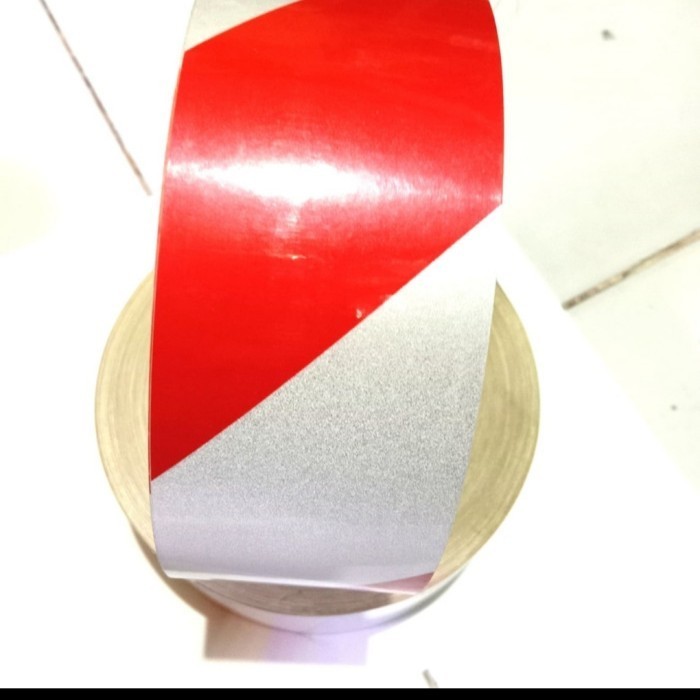 Jual Stiker Reflective/Reflektor/Merah Putih/Pemantul Cahaya 5Cm X ...