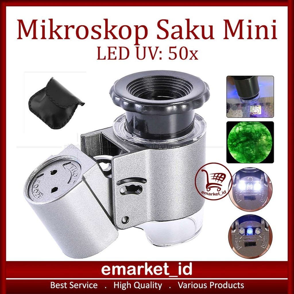 Jual Mikroskop Saku Mini LED UV 50x AG84 / Microscope Pocket Lab ...
