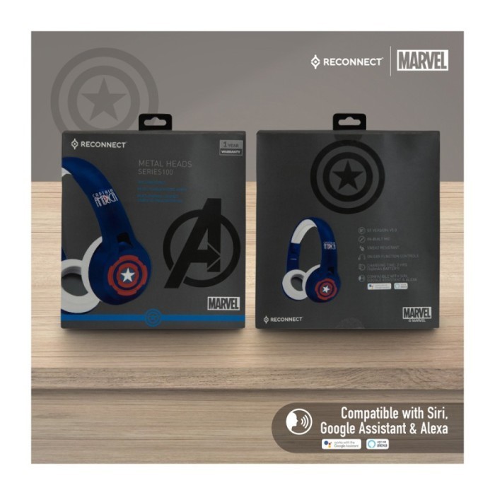 Jual Reconnect Marvel Captain America Over Ear Wireless Bluetooth ...